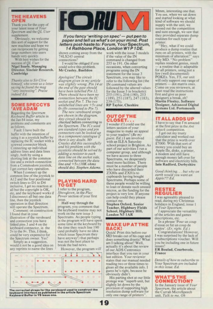 Old Spectrum Mags – Your Spectrum Issue 03 | Retromash